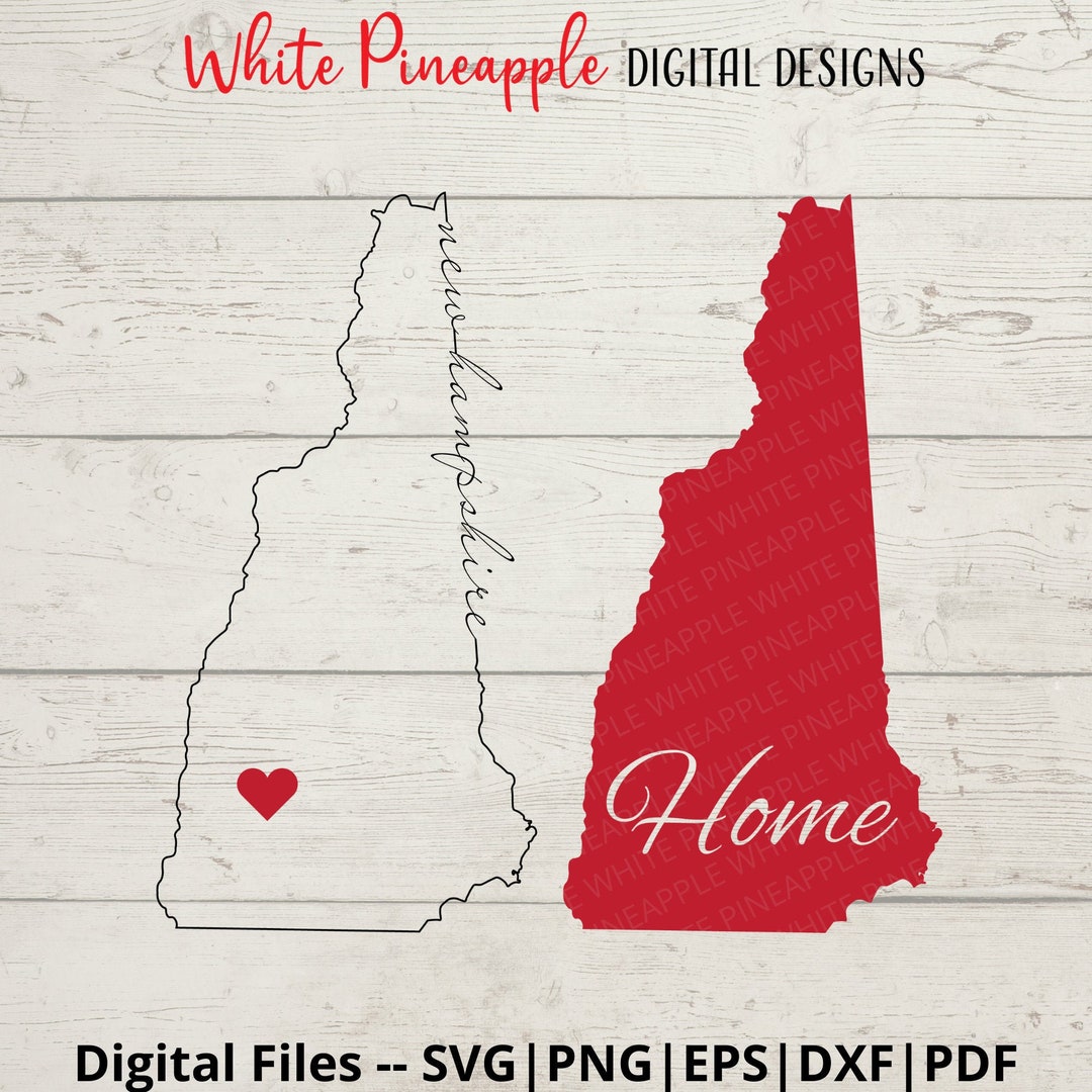 New Hampshire SVG - Home SVG - State SVG - New Hampshire Outline Svg ...