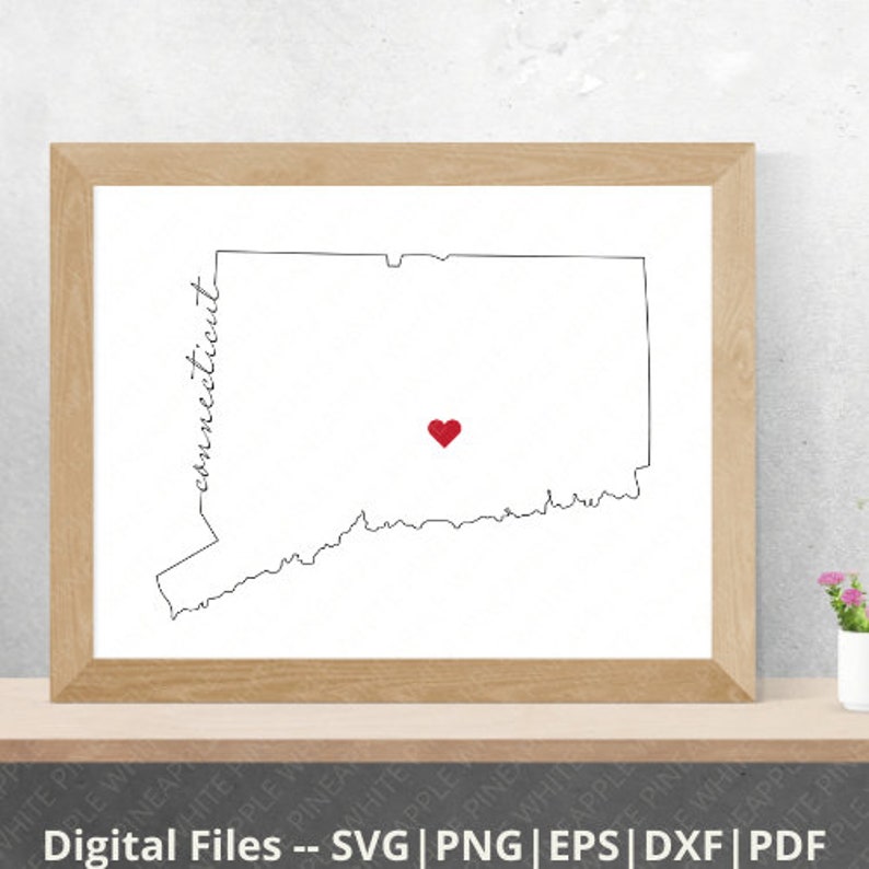 Connecticut SVG Connecticut Silhouette SVG United States - Etsy