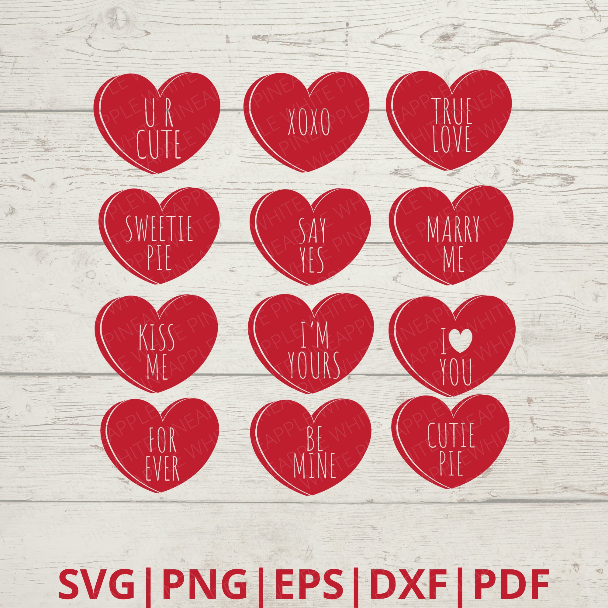 Valentines SVG Valentines Day SVG Candy Hearts SVG - Etsy
