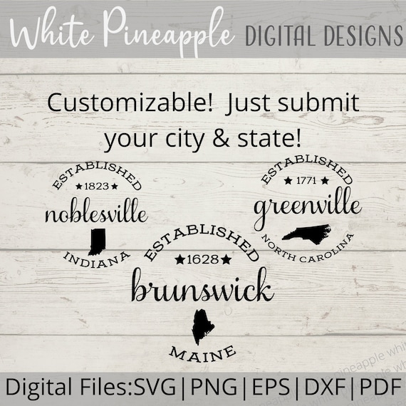 City and State SVG Custom State SVG State With Name SVG | Etsy