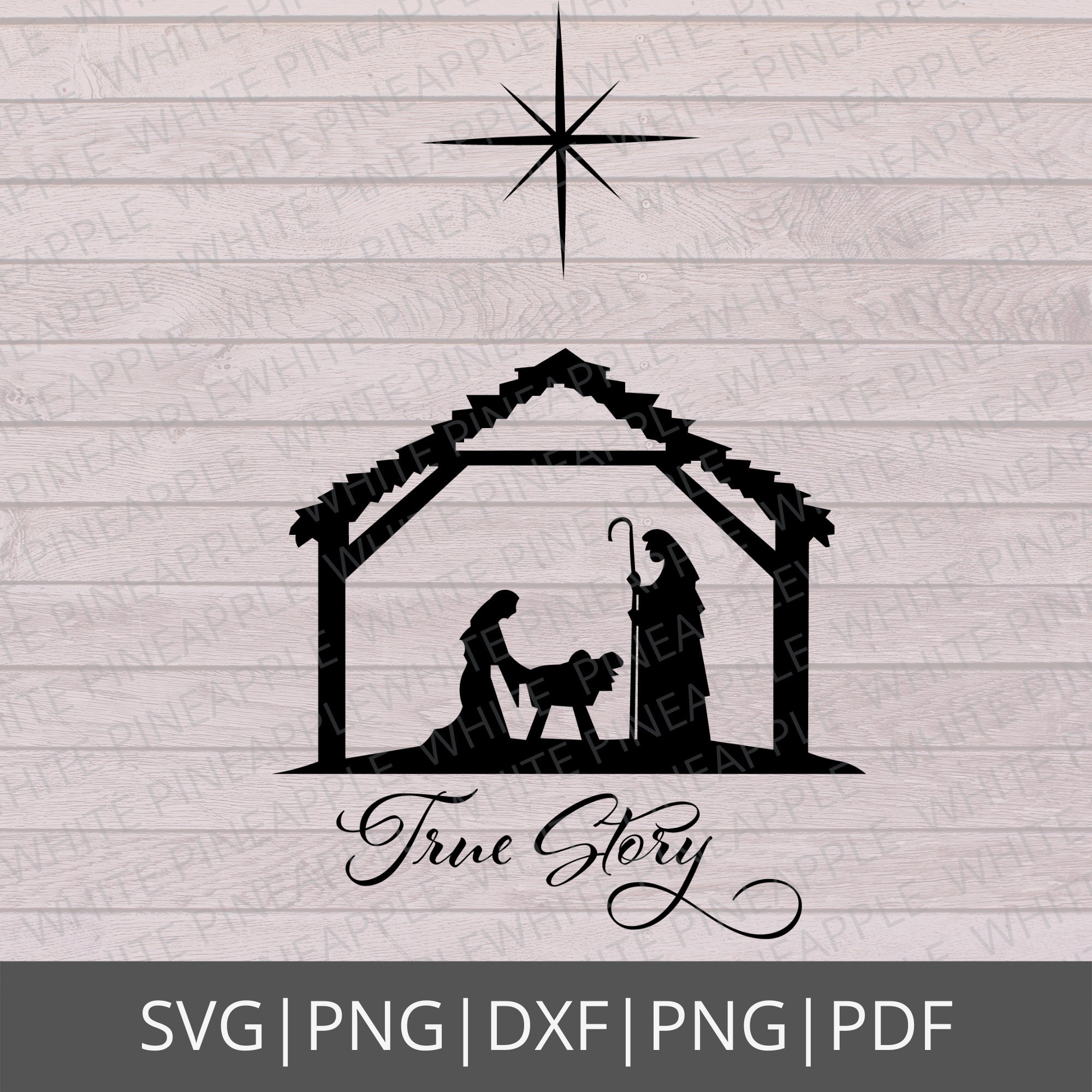 Escena de pesebre SVG Escena de Navidad SVG Verdadera | Etsy