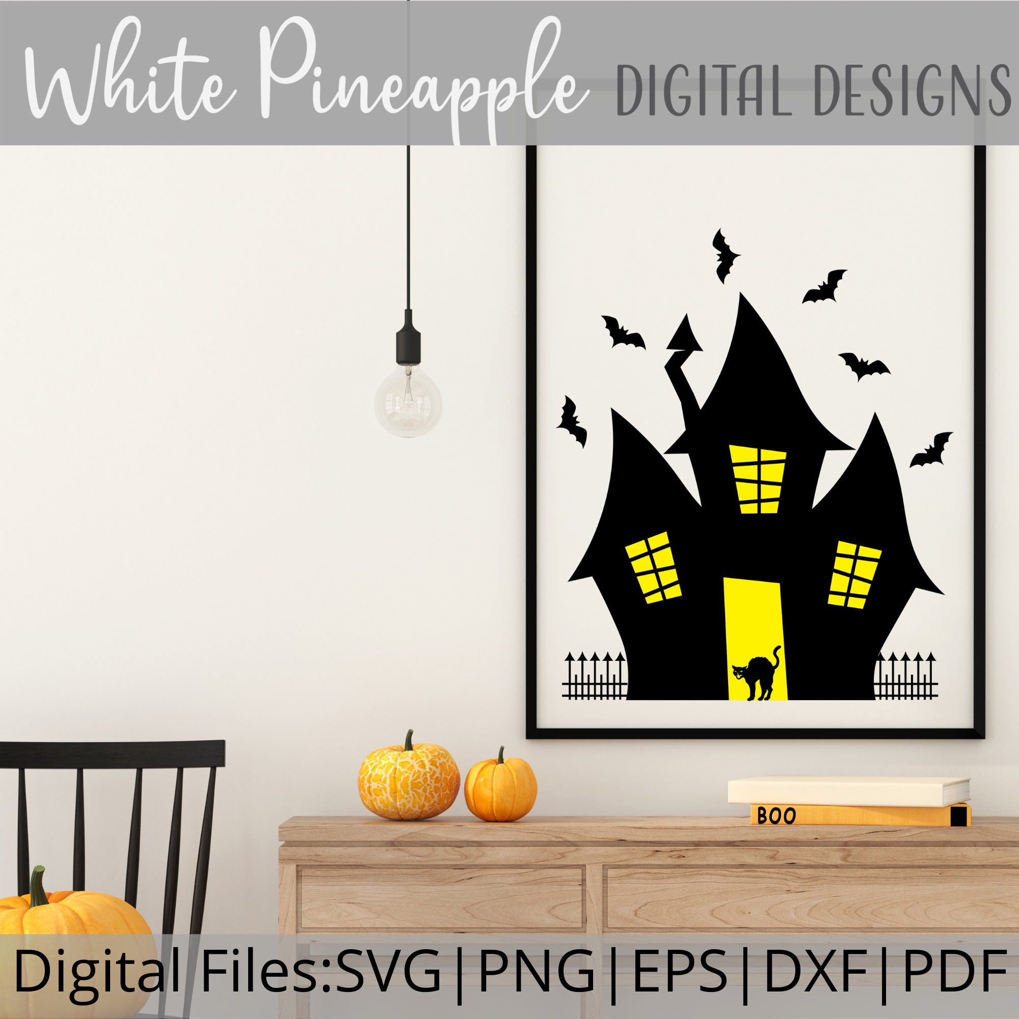 Halloween Haunted House SVG, Haunted House SVG, Spooky SVG, Black Cat ...