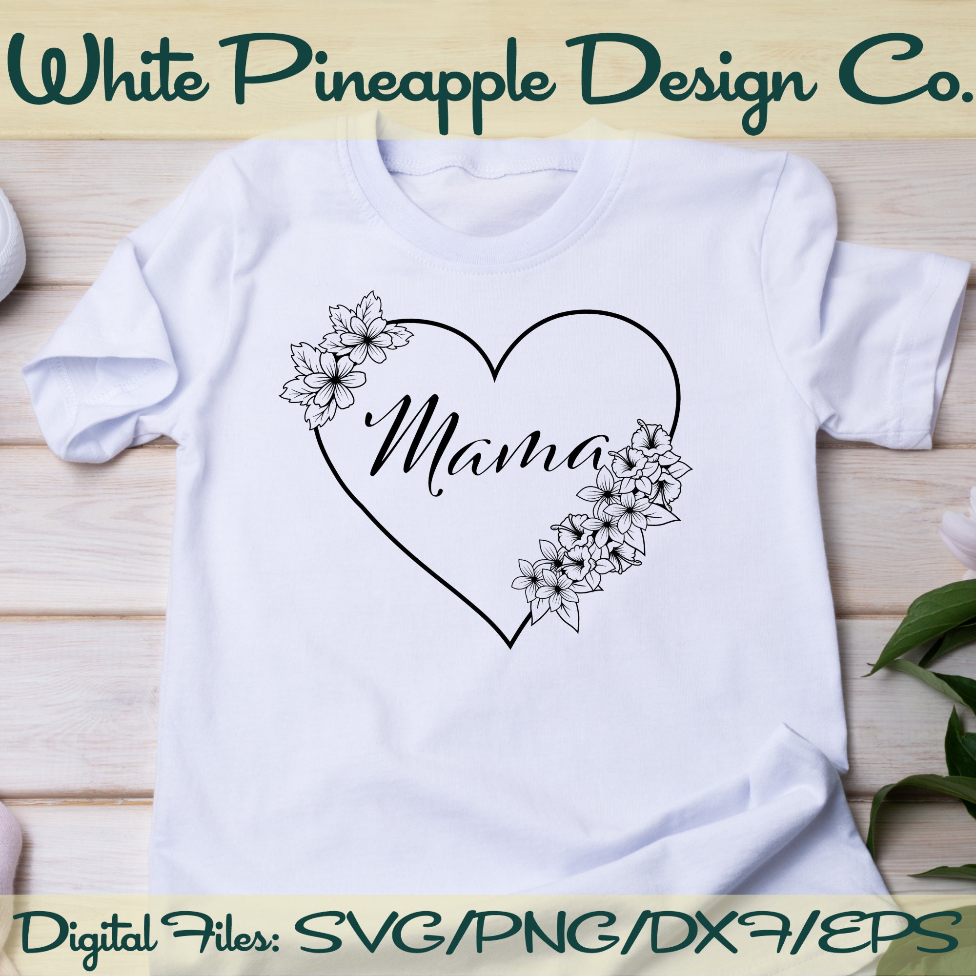 Mom Heart SVG Floral Heart SVG Mothers Day SVG Mama Heart - Etsy