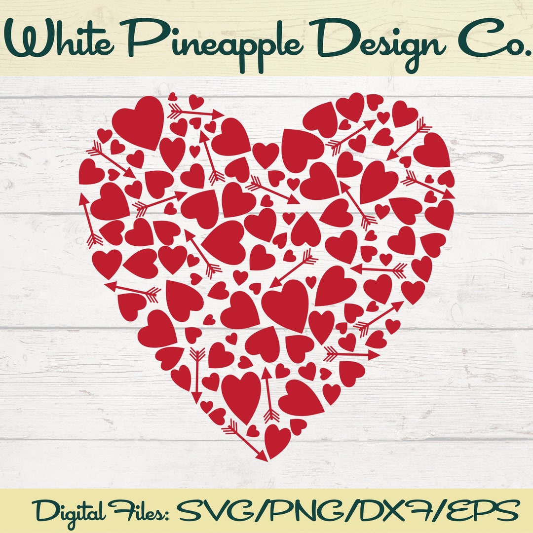 Heart and Arrow SVG, Valentine Arrow SVG, Hearts in Heart SVG, Heart ...