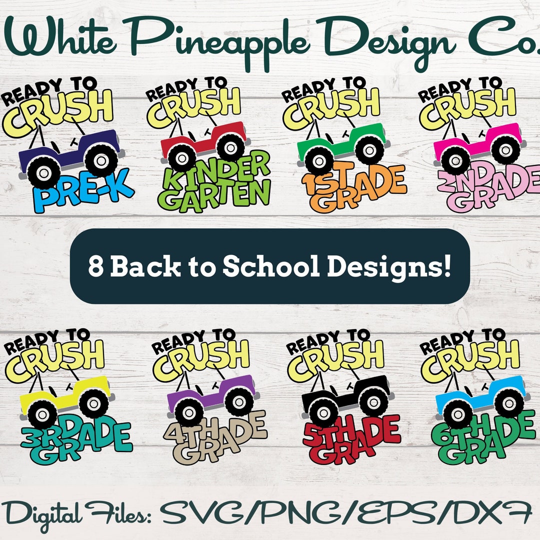 Ready to Crush School SVG, Back to School SVG, Monster Truck Back to ...