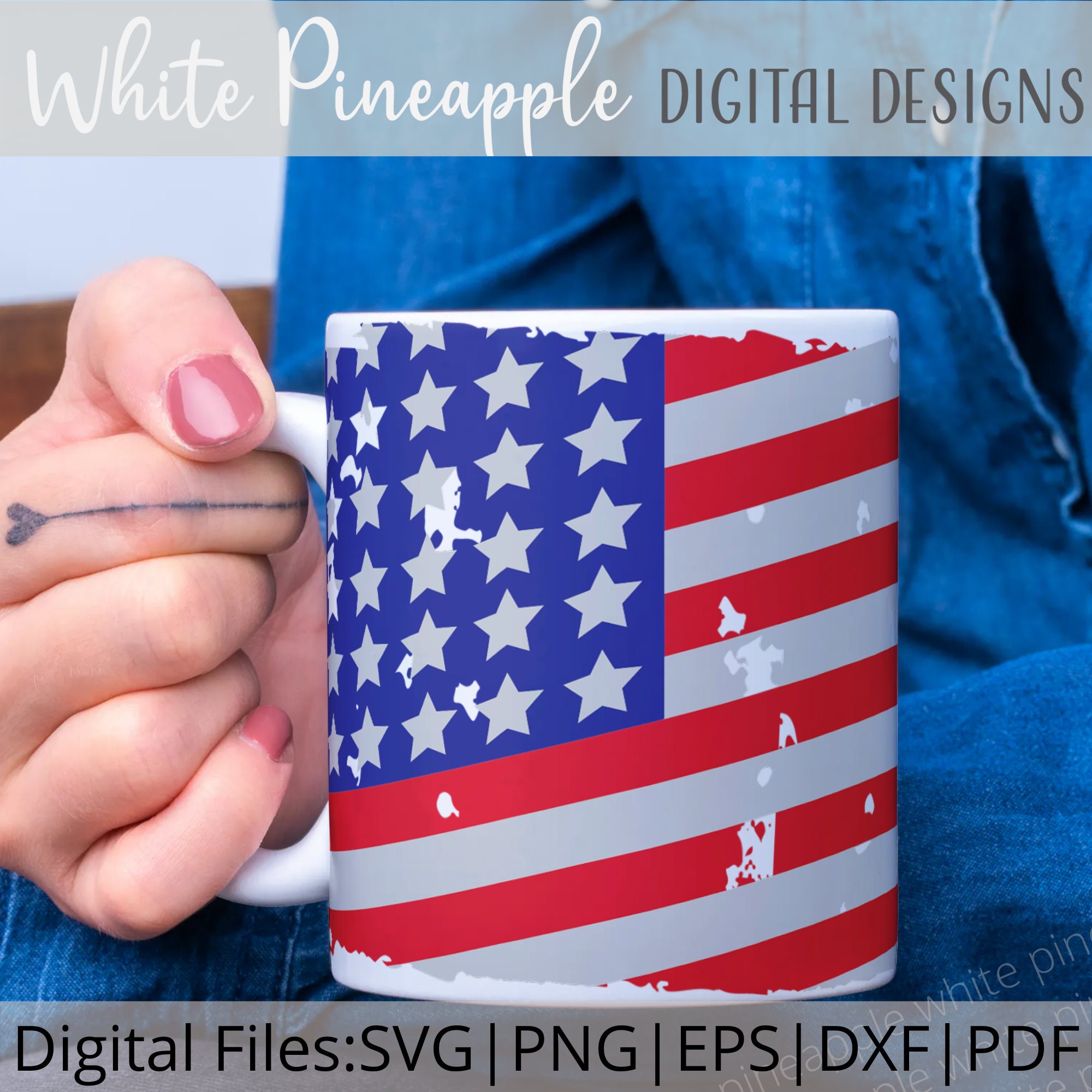 Distressed American Flag SVG Patriotic SVG American Flag | Etsy
