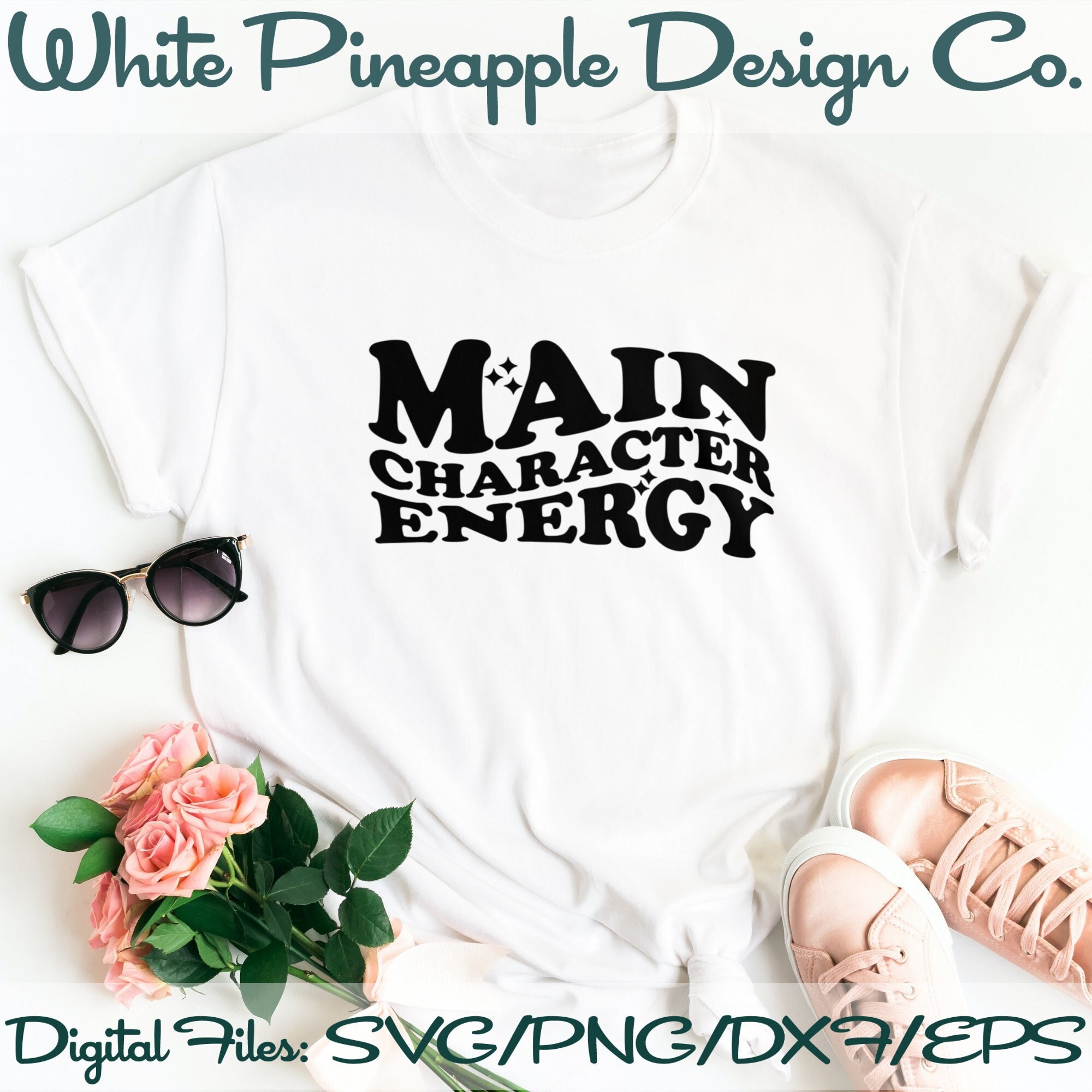 Main Character Energy SVG, Positive Energy SVG, Trendy SVG, Retro Wavy ...