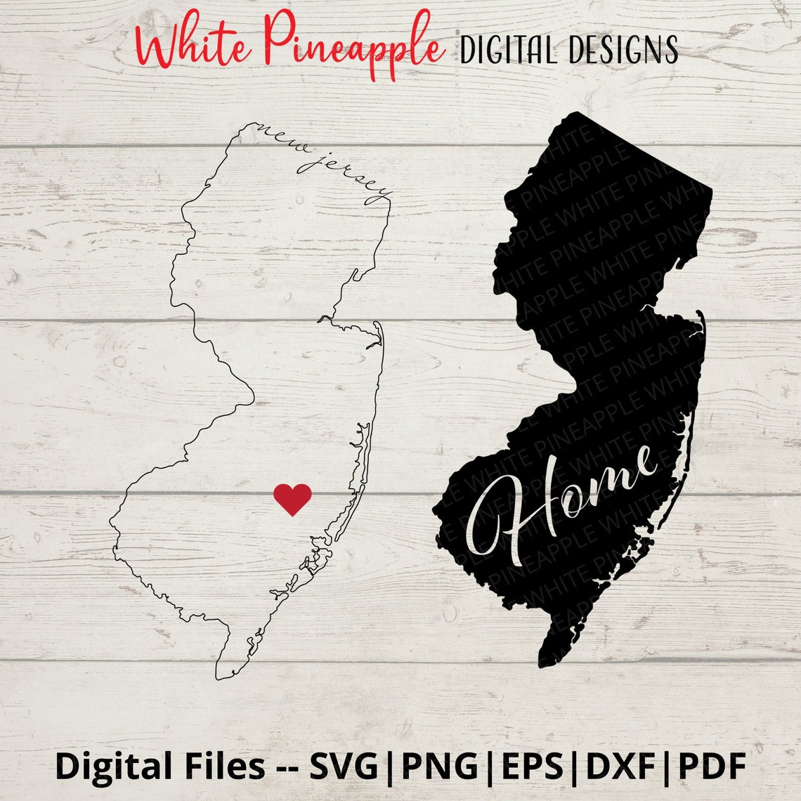 New Jersey SVG Home SVG New Jersey Outline SVG States | Etsy