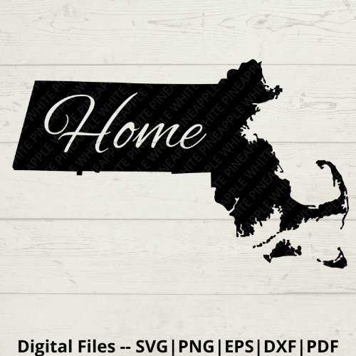 Massachusetts SVG - Massachusetts State SVG - Massachusetts Silhouette ...