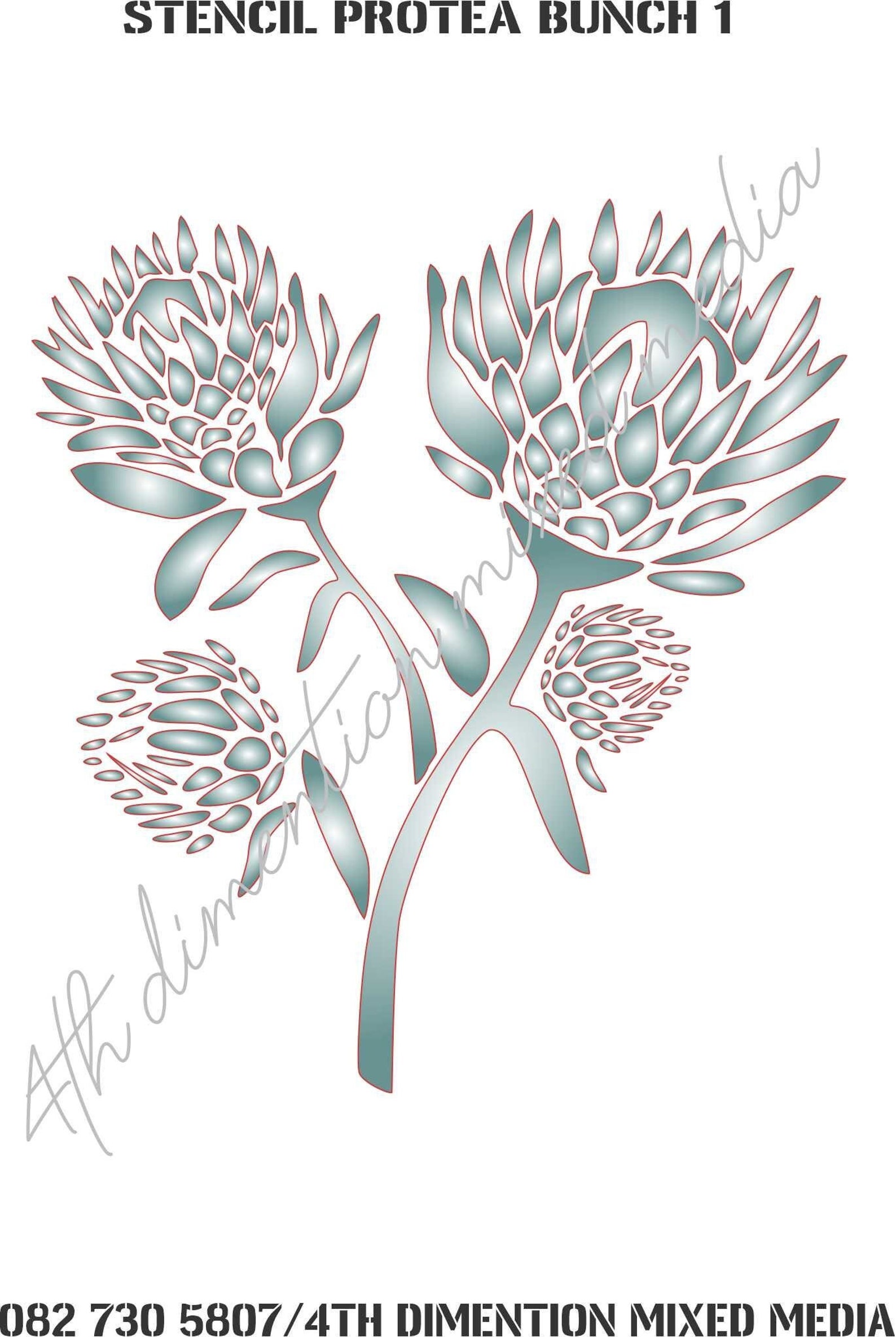 Protea Digital Stencil No 1 Template in Dxf,svg,pdf,cdr,jpeg Formats ...
