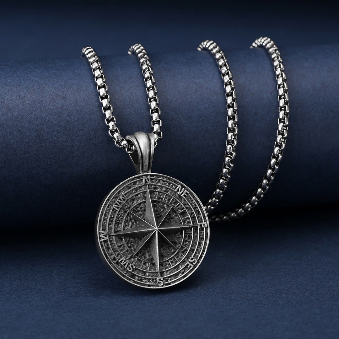 Handmade Compass North Star Necklace, Compass Pendant, North Star Charm ...