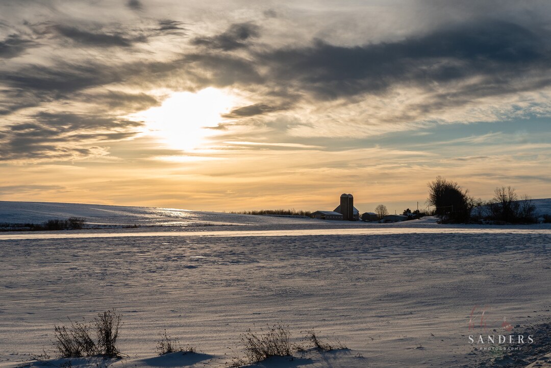 Sunset Photography Prints, Winter Sunset Print, Country Sunset Photo ...