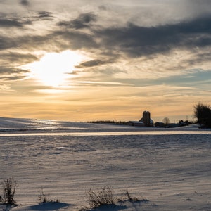 Sunset Photography Prints, Winter Sunset Print, Country Sunset Photo ...
