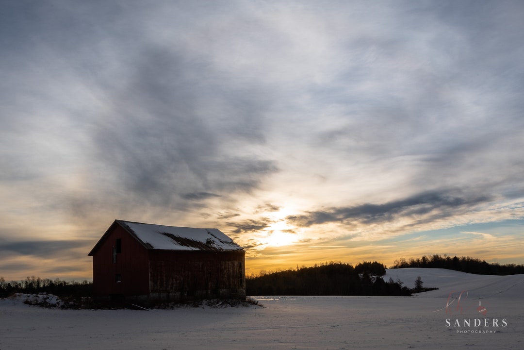 Sunset Photography Prints, Winter Sunset Print, Country Sunset Photo ...