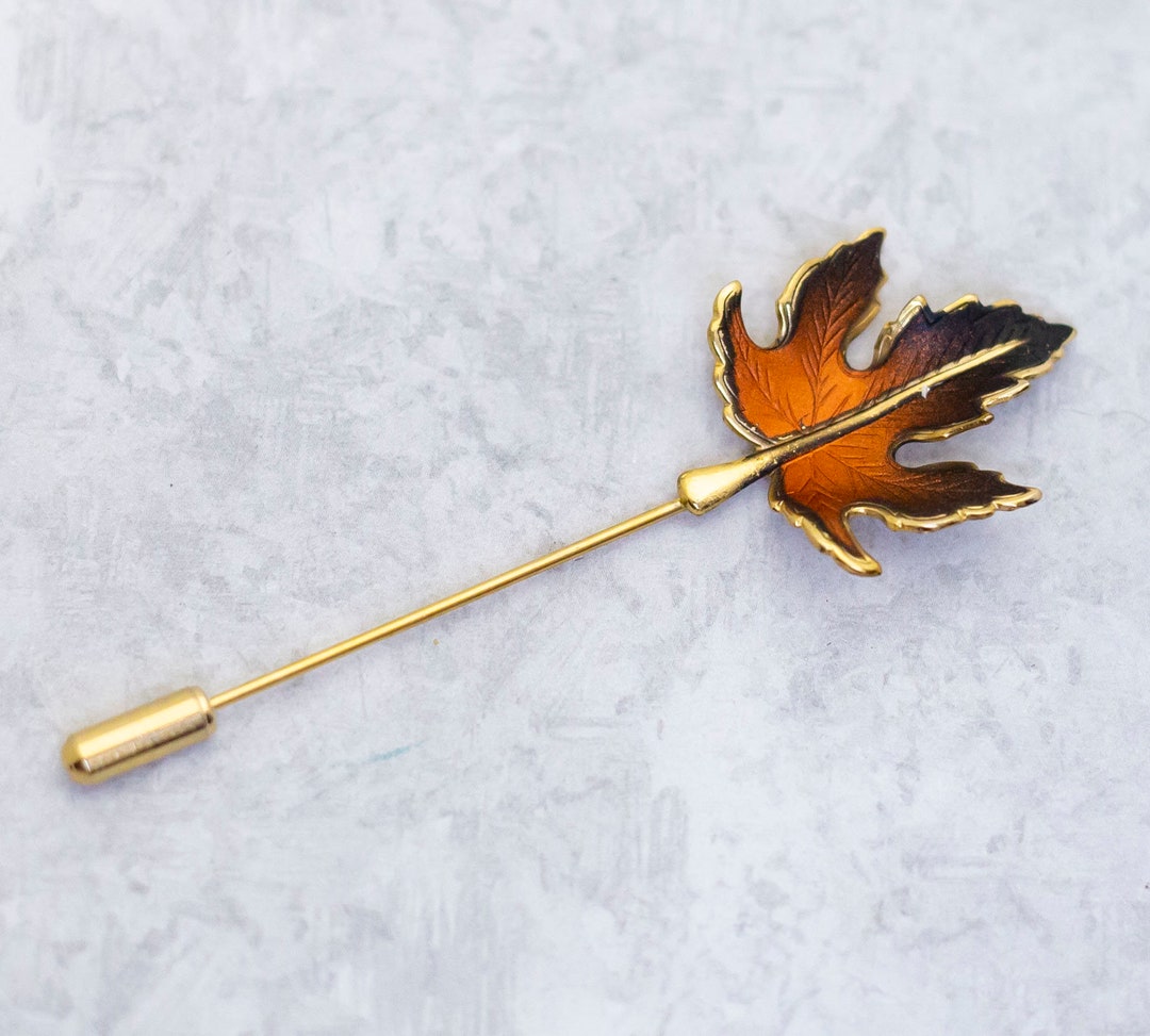 Vintage Stick Pin, Maple Stick Pin, Leaf Stick Pin, Gold Leaf Stick Pin ...