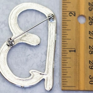 Vintage Brooch, Letter B Brooch, Silver Tone Brooch, Initial B Brooch ...