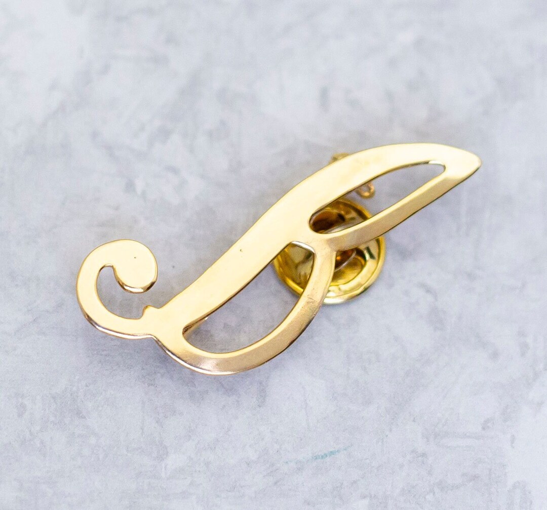 Vintage Brooch, Gold Tone Brooch, Letter B Brooch, Initial B Brooch ...