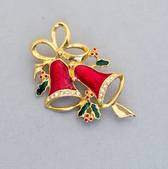 Vintage christmas bells mistletoe - Gem