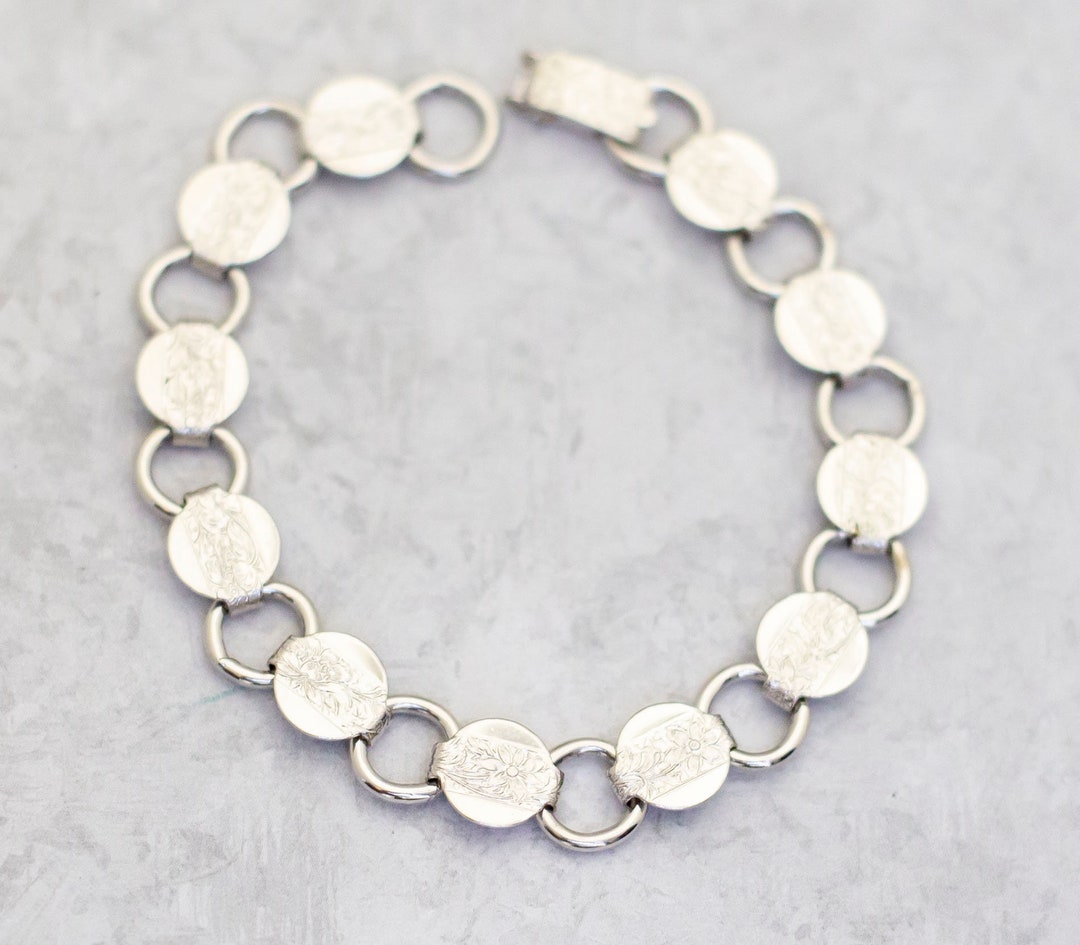 7 Inches, Vintage Bracelet, Engraved Bracelet. Made by Sarah Coventry ...