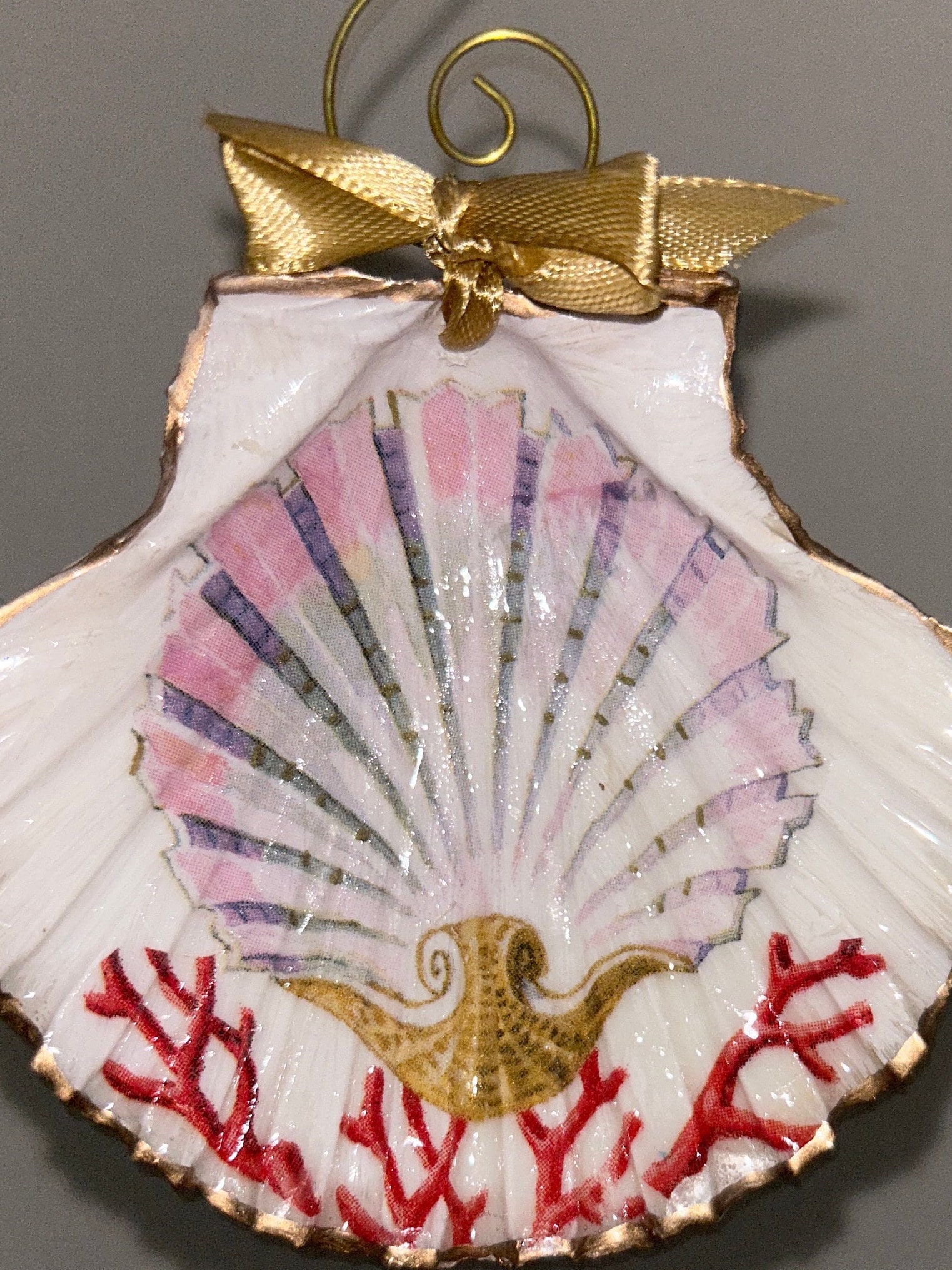Scallop Shell Ornament With Scallop Shell - Etsy