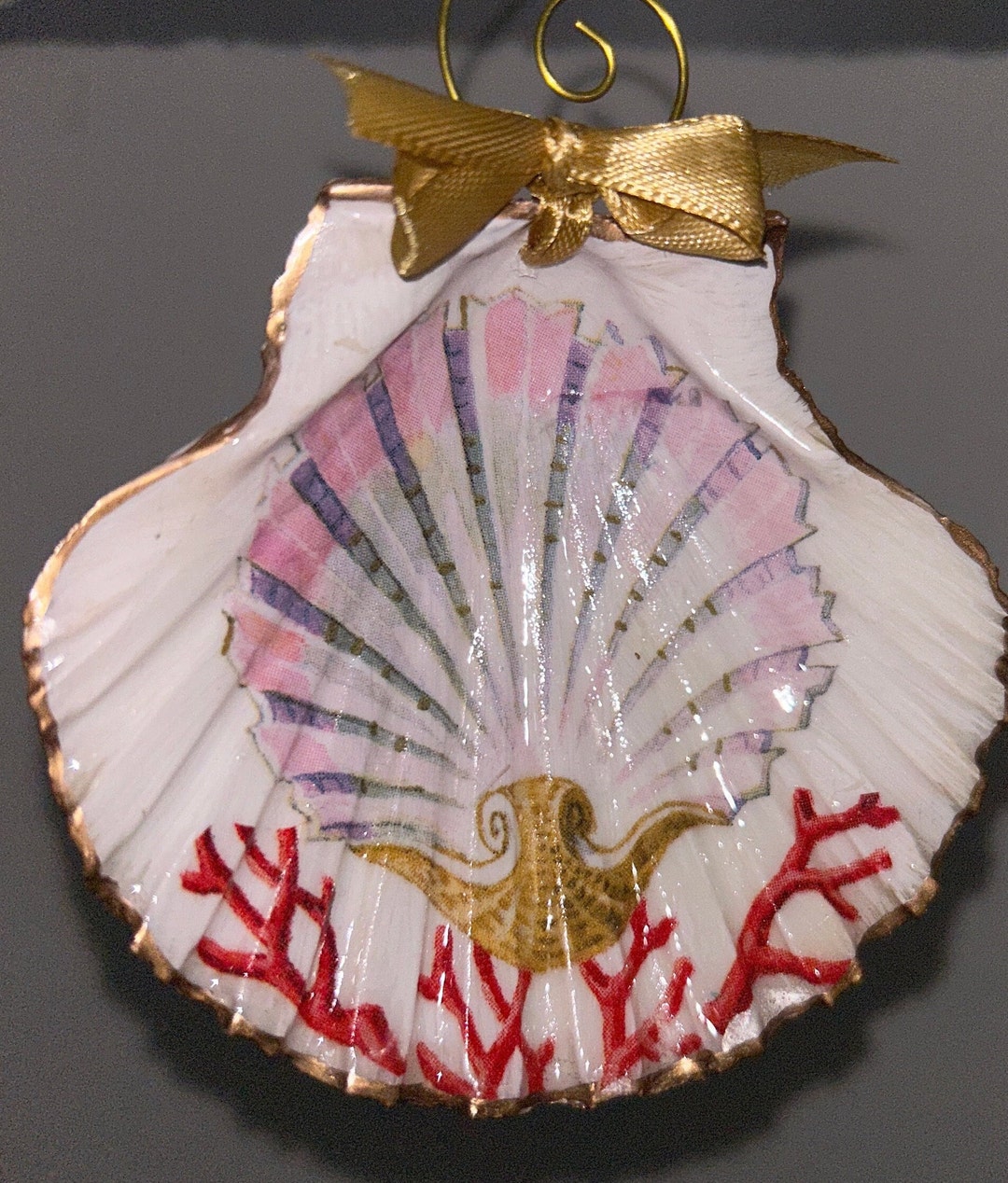 Scallop Shell Ornament With Scallop Shell - Etsy