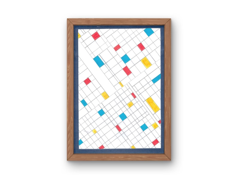 Poster Mondrian Drawing by Mondrian Wall Decoration Format A4 - Etsy