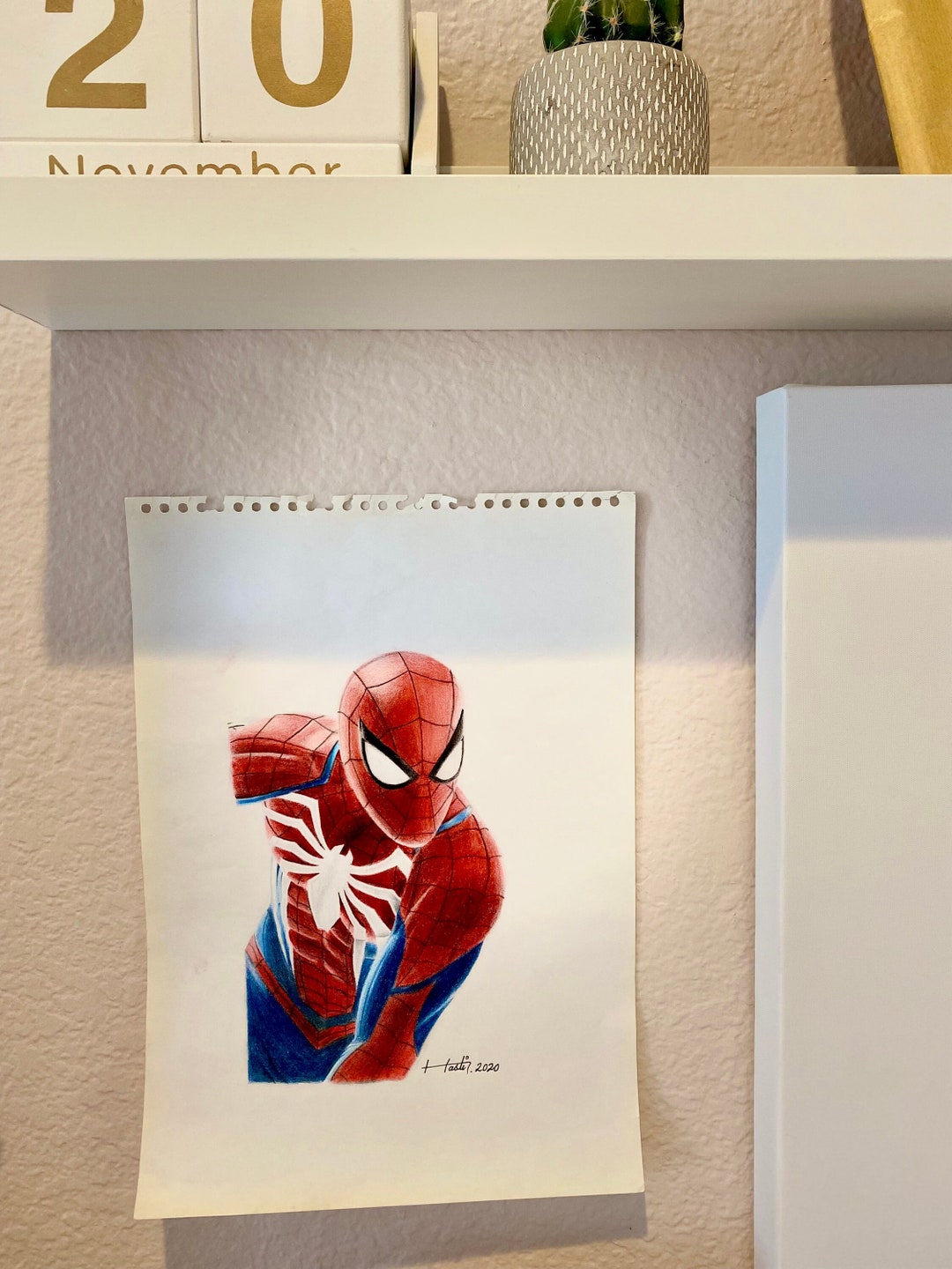 Colored Pencil- Hand Drawn Spider Man Drawing- (9 1/2 X 12) - Great ...