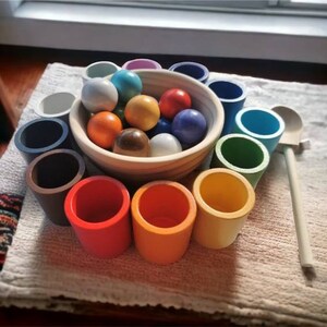 Montessori Color Sorting Balls, Color Matching, Sensory Set, Learning ...