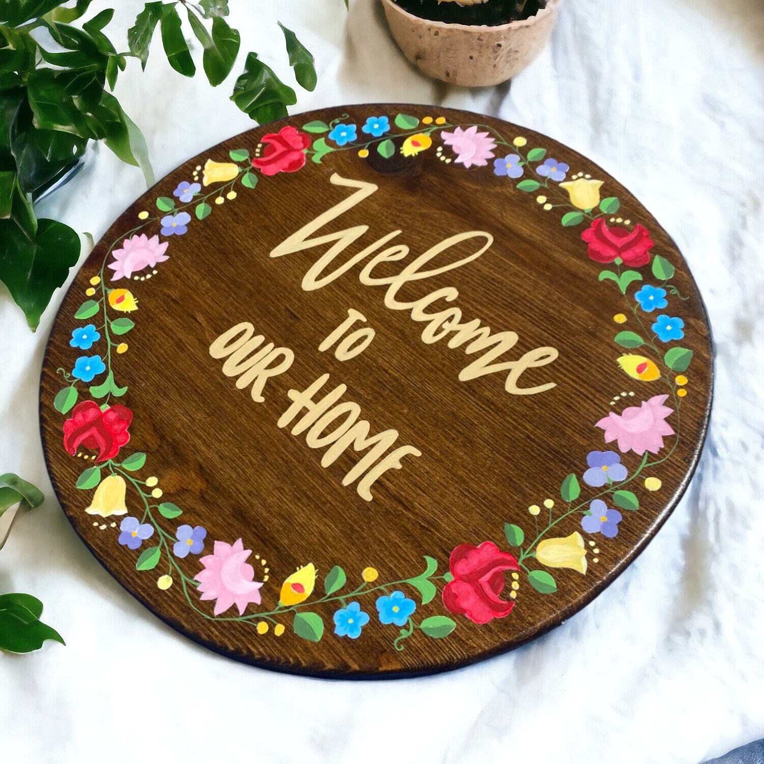 Welcome to Our Home, and Home Sweet Home Signs, Hand Painted Dark ...