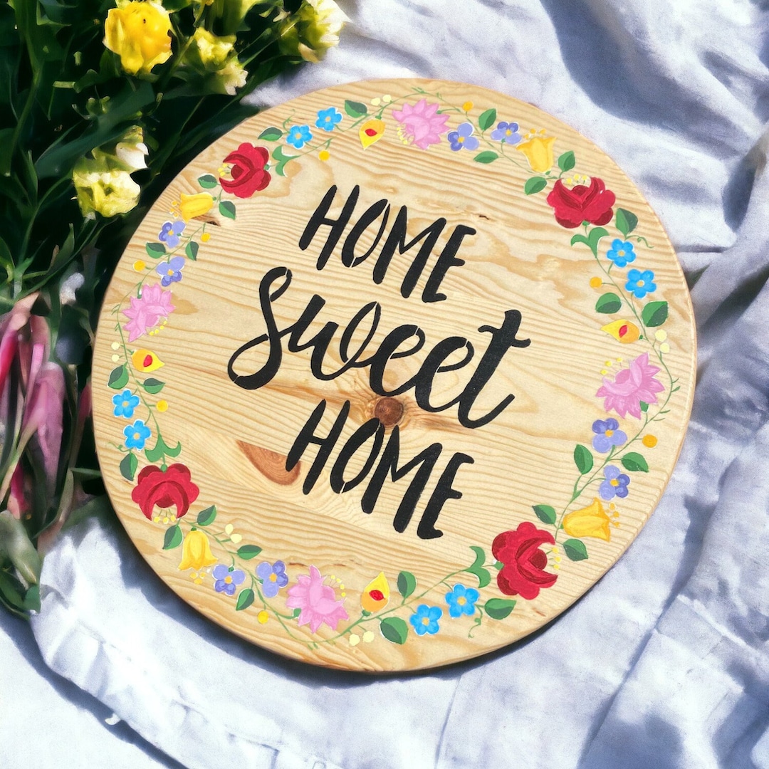 Welcome to Our Home, and Home Sweet Home Signs, Hand Painted Natural ...