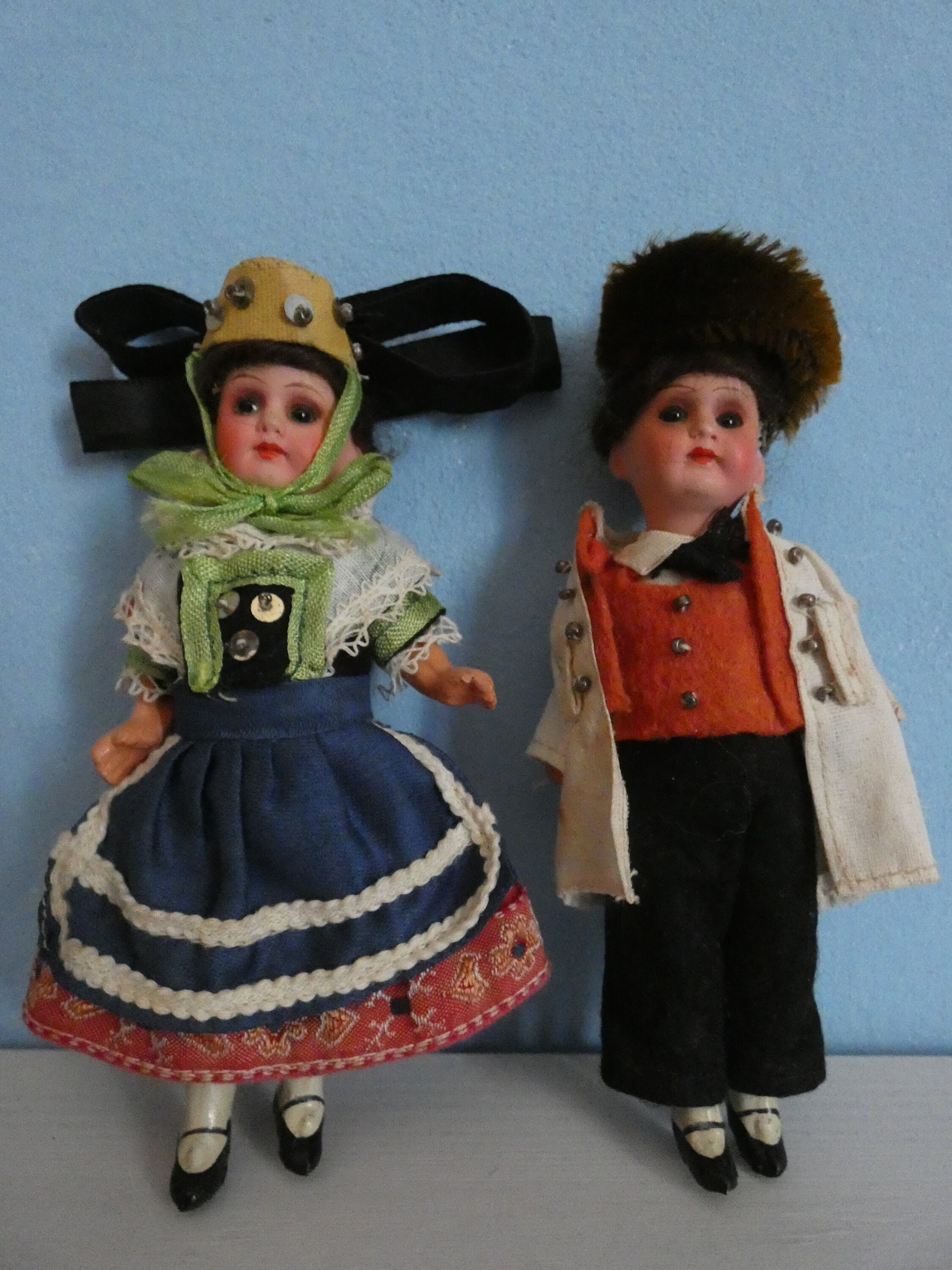 Pair of Antique German Mignonette Dolls - Etsy