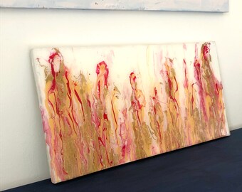 Red Gold Abstract Painting - Etsy