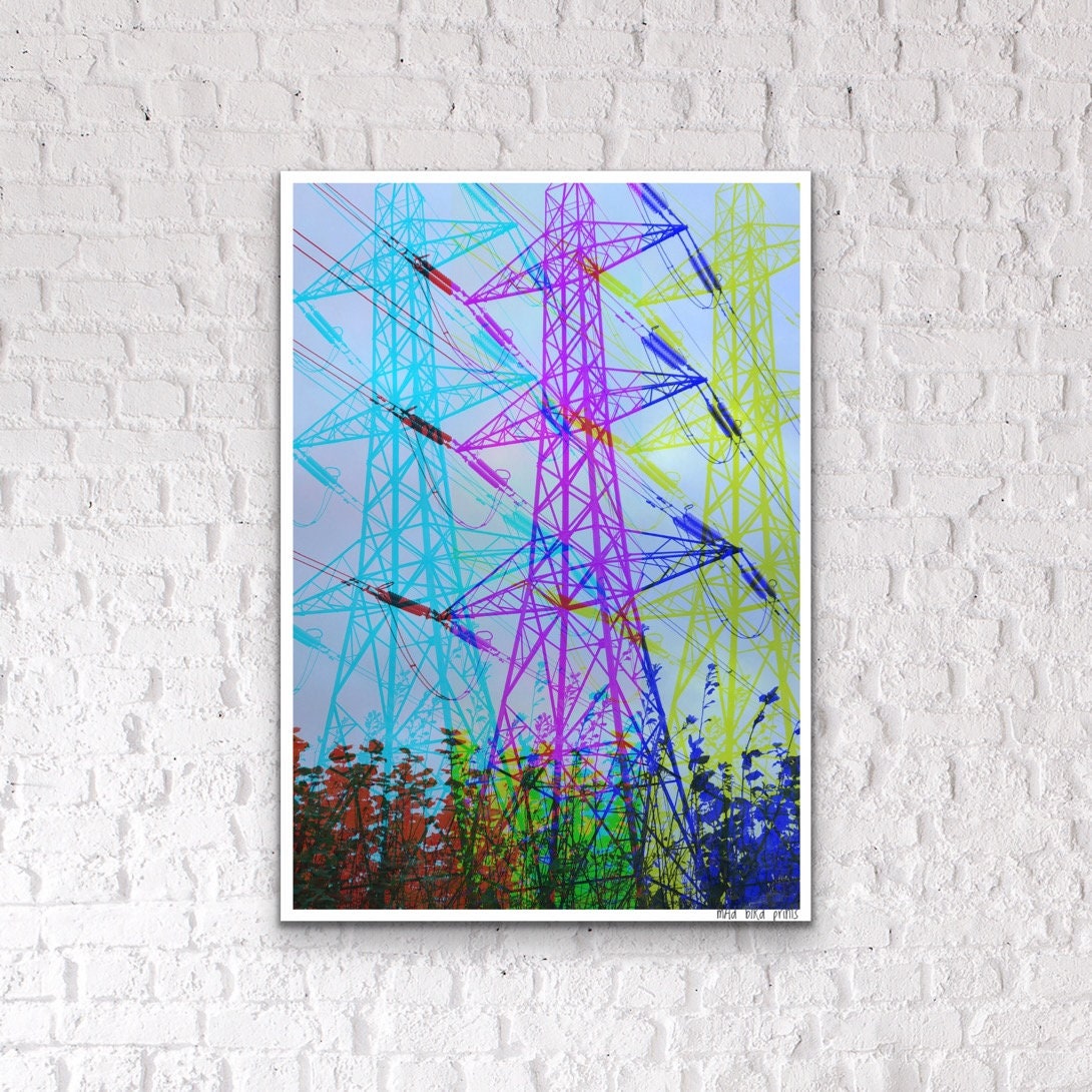 Industrial Wall Art, Pylon Wall Hanging, Gift, Home Decor Loft Decor ...