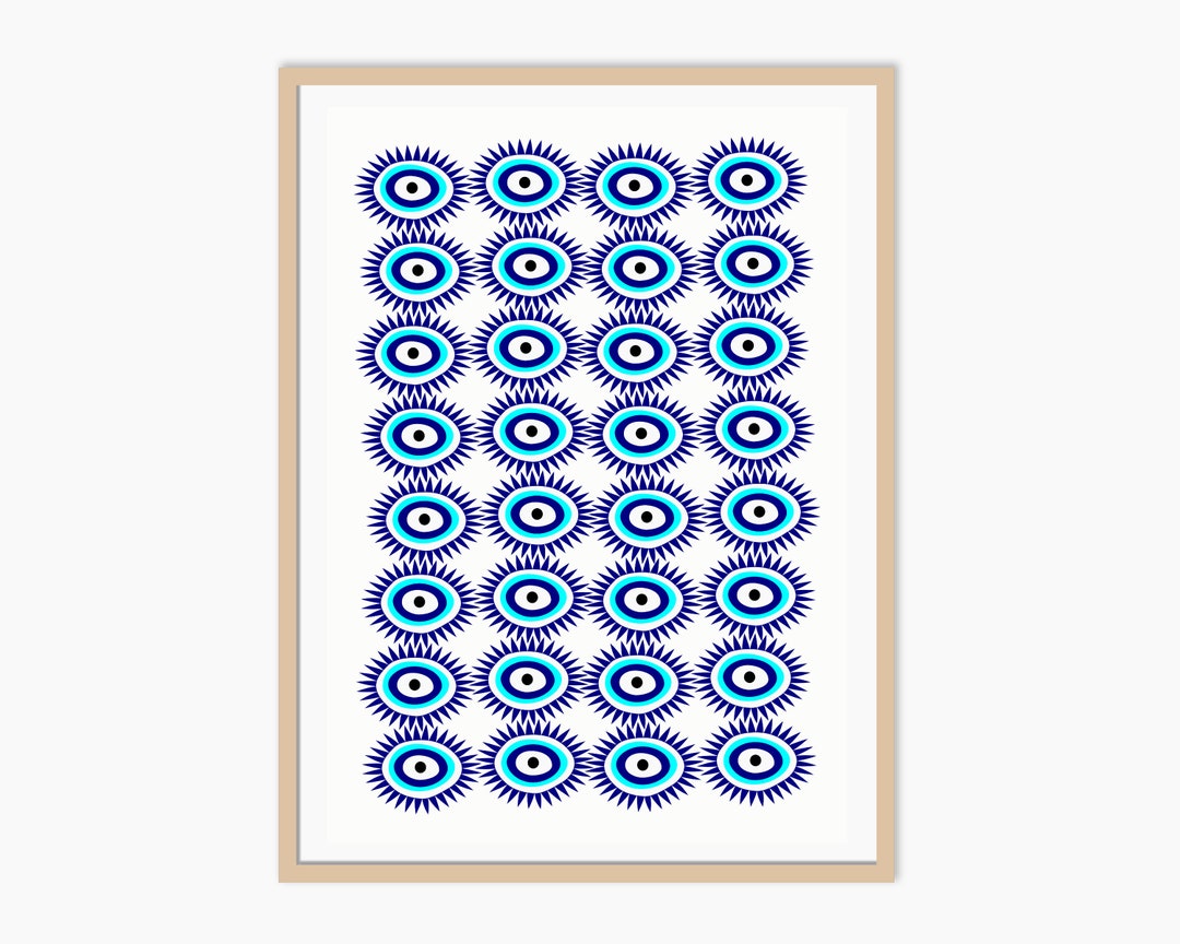 Evil Eye (mati) Print, Symbol Art, Greek Art, Mediterranean Art ...