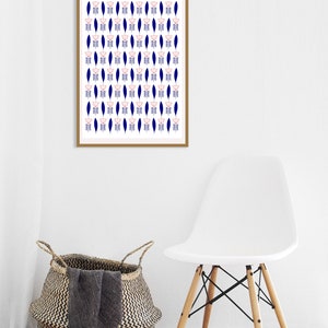 Lebanese Art Print Lebanese Coffee Cup Pattern Blue and Red - Etsy