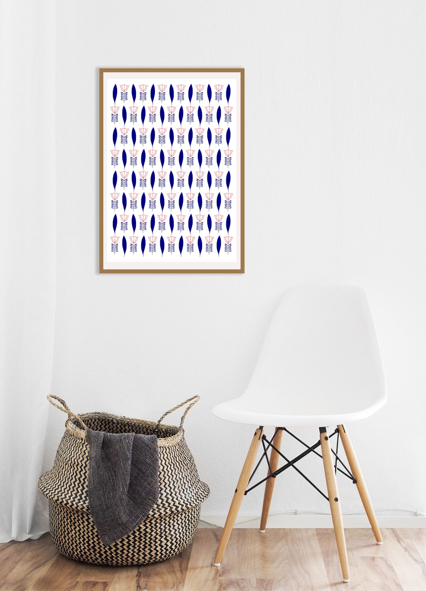 Lebanese Art Print Lebanese Coffee Cup Pattern Blue and Red - Etsy