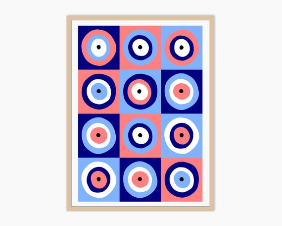 Evil Eye mati Print Symbol Art Greek Art Mediterranean - Etsy