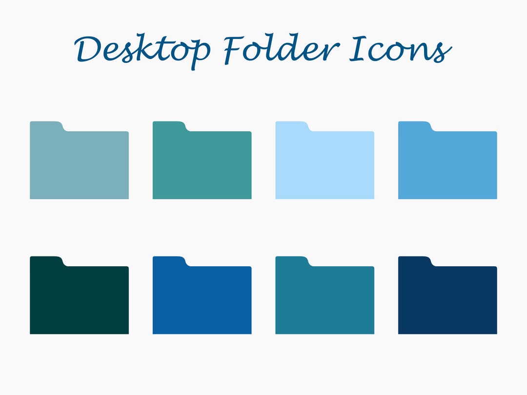 Windows Folder Icons, Blue Desktop Folder Icons, Custom Desktop Icons ...