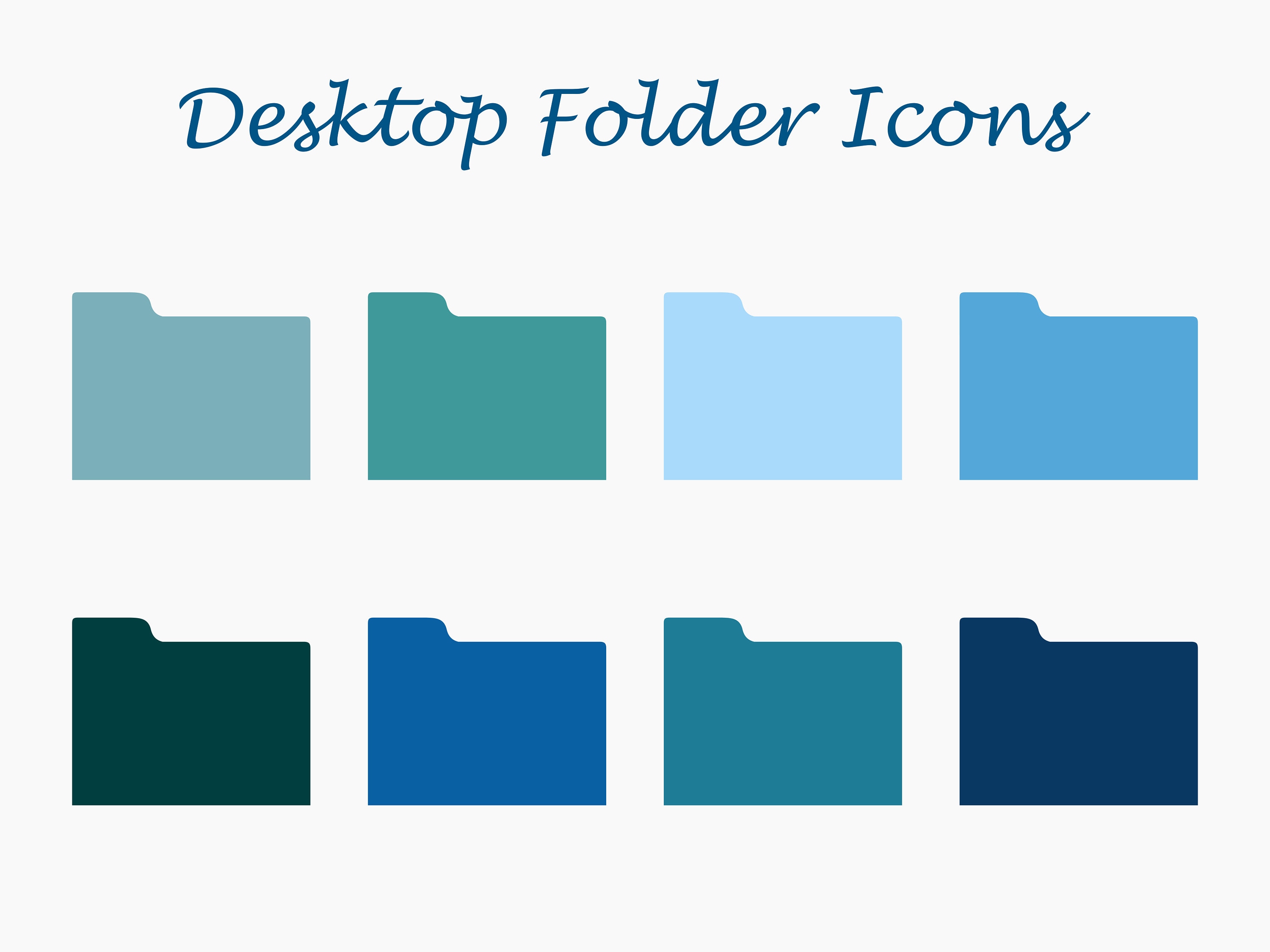 Windows Folder Icons, Blue Desktop Folder Icons, Custom Desktop Icons ...