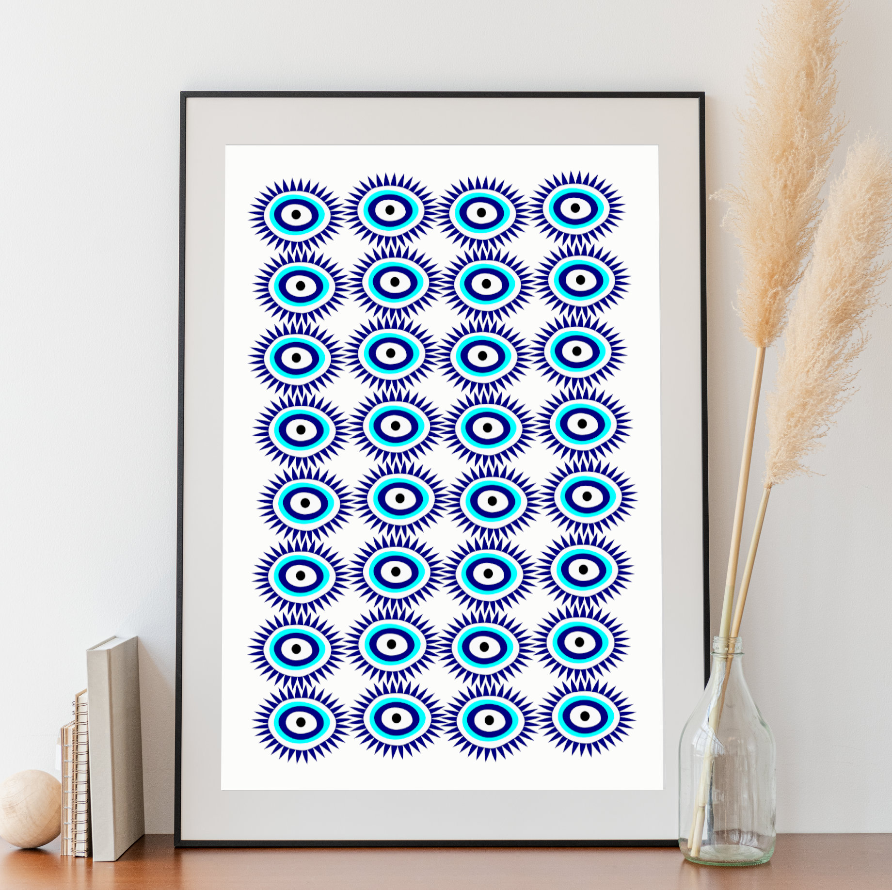 Evil Eye (mati) Print, Symbol Art, Greek Art, Mediterranean Art ...