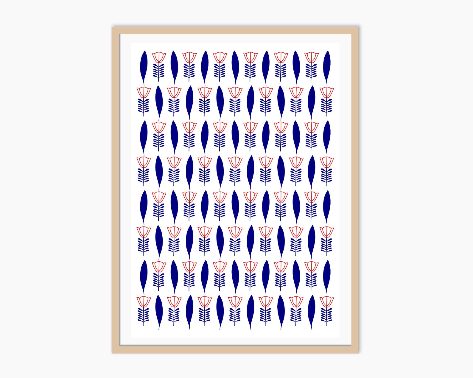 Lebanese Art Print, Lebanese Coffee Cup Pattern Blue and Red ...