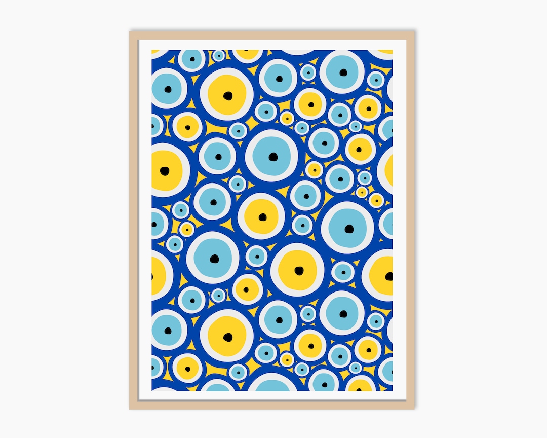 Evil Eye (mati) Print, Greek Art, Symbol Art, Mediterranean Art ...