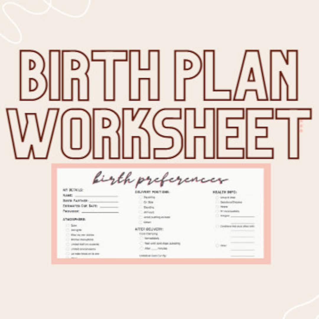 Birth Plan Worksheet - Etsy