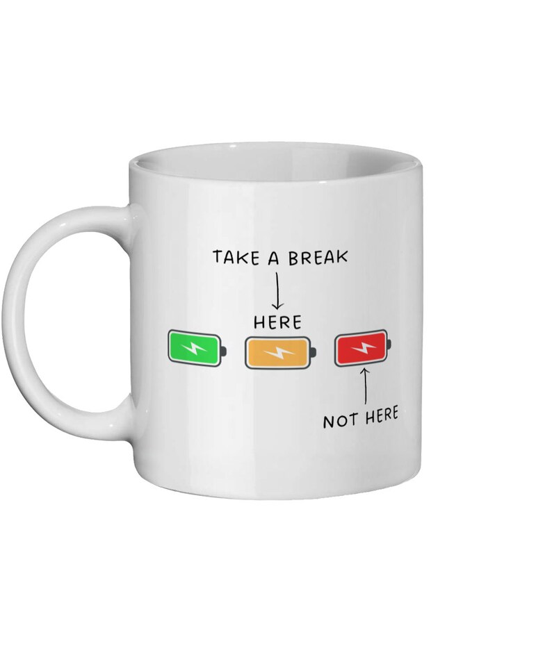 Take a Break Mug: Motivational Office Desk Decor, Calming Coffee Cup - Etsy