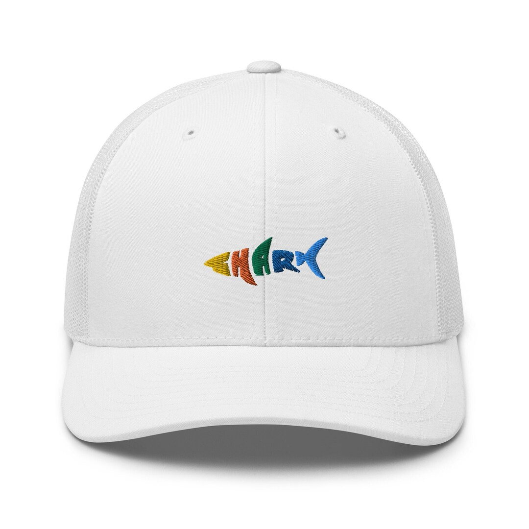 Tiger Shark Mesh Trucker Hat, Ocean Wildlife Embroidery, Adjustable Cap ...