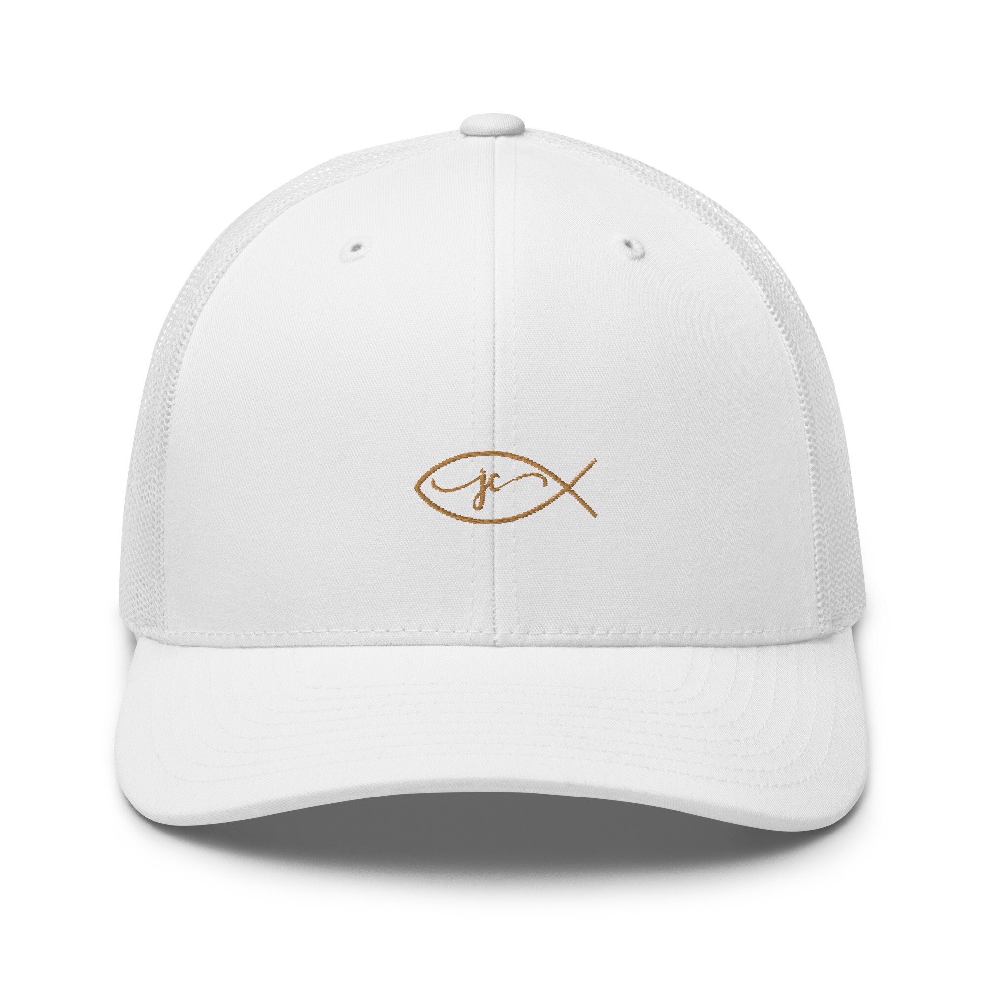 Jesus Fish Symbol Trucker Cap, Embroidered Baseball Hat, Fisherman ...