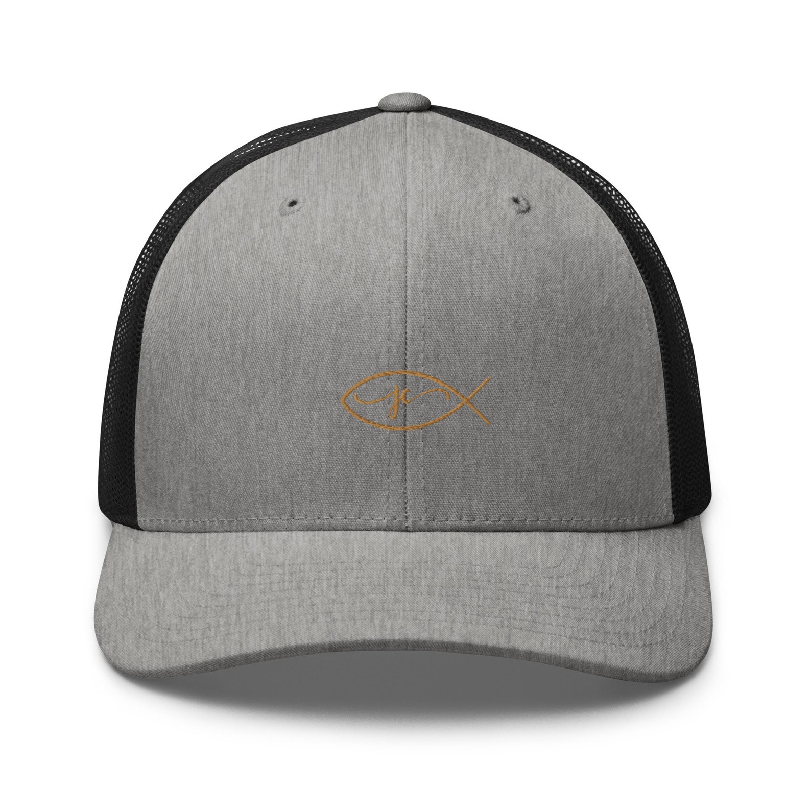 Jesus Fish Symbol Trucker Cap, Embroidered Baseball Hat, Fisherman ...