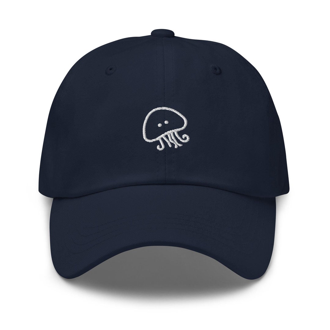 Jellyfish Embroidered Baseball Cap: Ocean Theme Cotton Twill Hat - Etsy