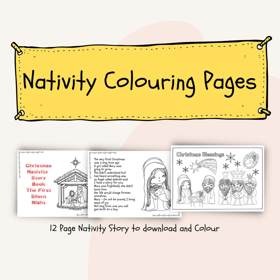 Nativity Story Book, Printable Colouring Pages, Christmas Colouring ...