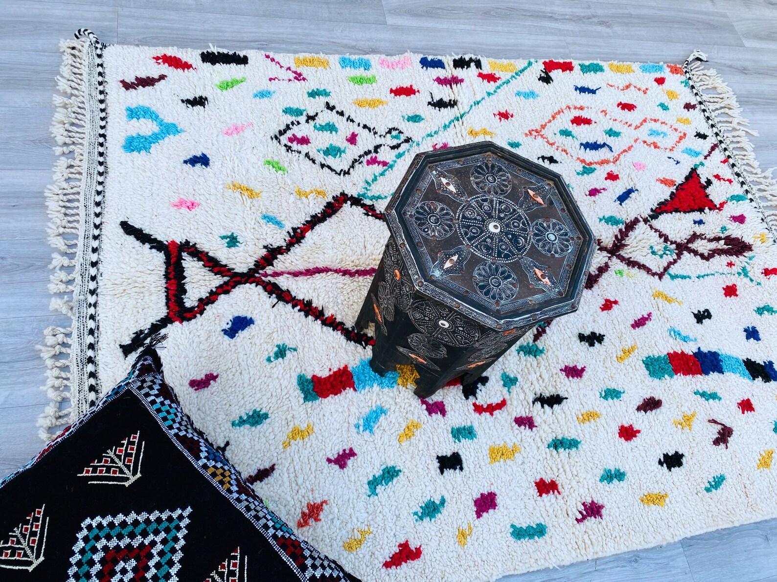 Fascinating Ben Ourain Carpet 5x7 Moroccan Rug Berber - Etsy